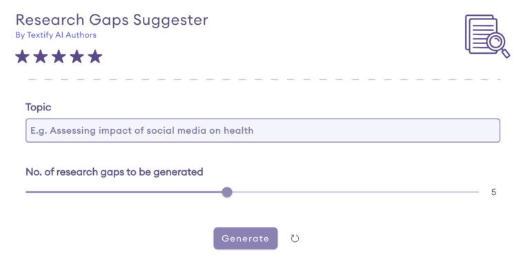 Research Gaps Suggester – Textify Analytics
